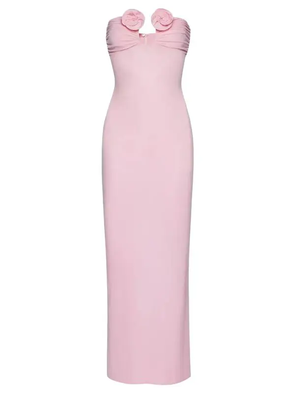 Magda Butrym Rosettes Ruched Maxi Dress - Pink