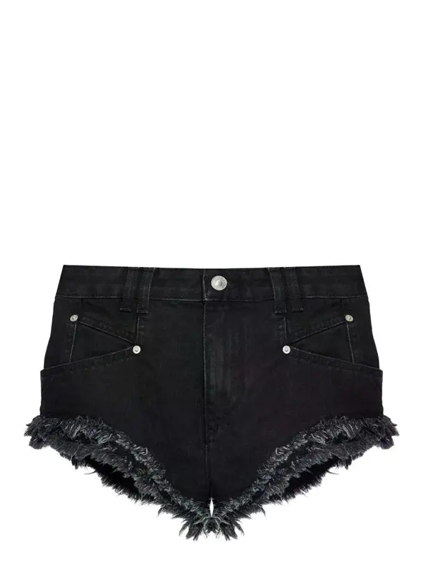 Isabel Marant Eneidala Fringed Shorts - Black