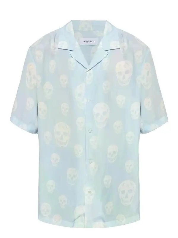 Alexander McQueen Skull-pattern Shirt - Blue