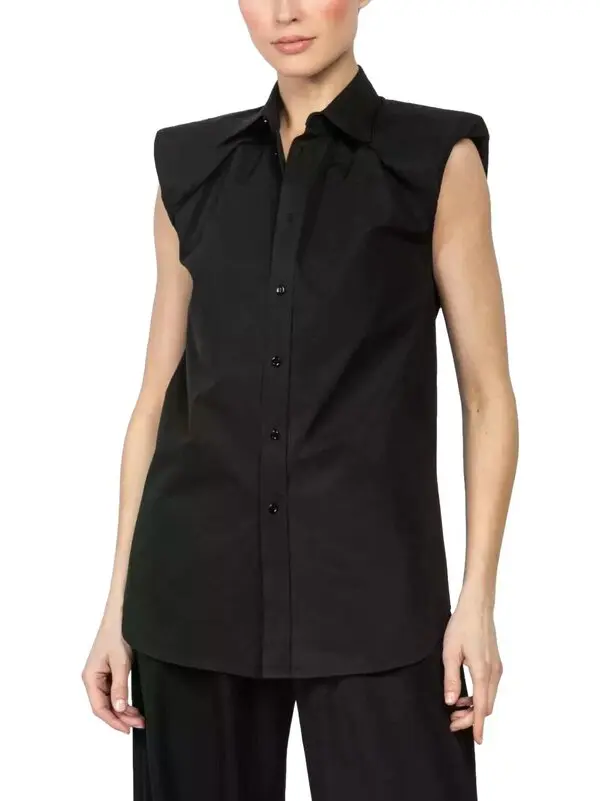 ALAINPAUL Shoulder Pads Shirt - Black