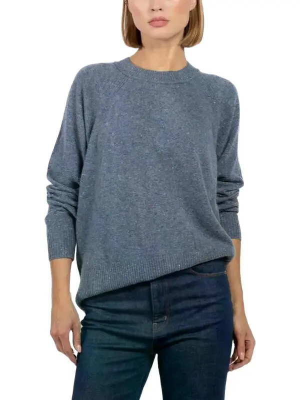Autumn Cashmere Ribbed Crew-neck Sweater - Blue