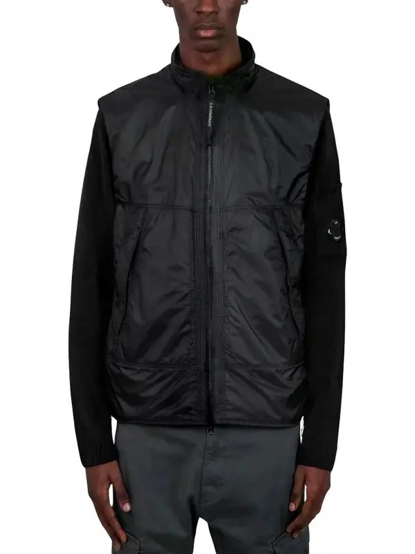 C.P. COMPANY Zip-up Gilet With Logo Detail - Black