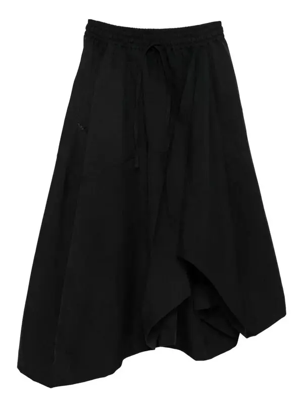 Y3 Asymmetric Hem Midi Skirt - Black