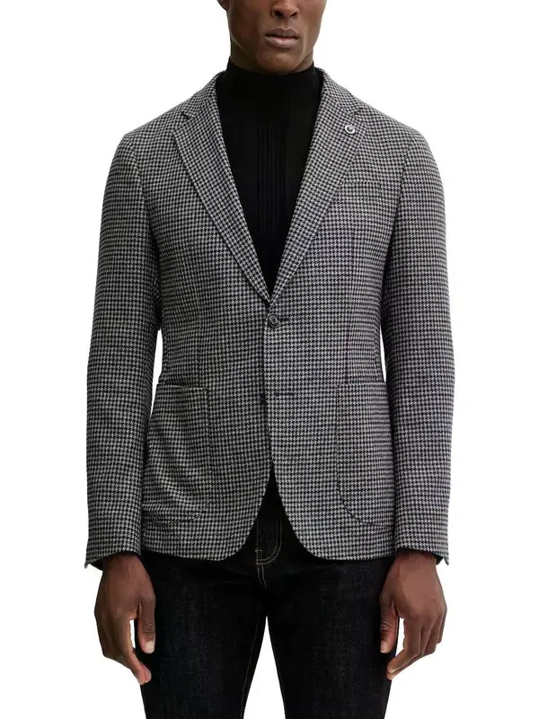 JOOP! Houndstooth Single-breasted Blazer - Grey