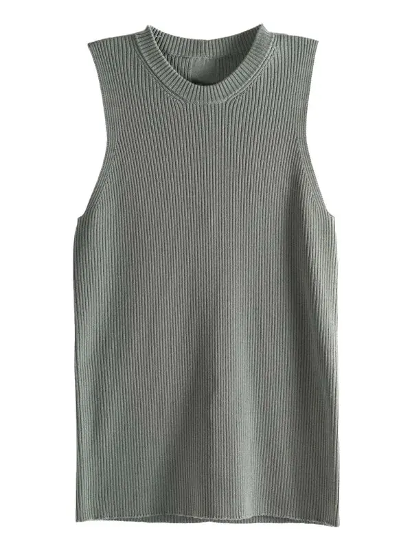 Rick Owens Ribbed Sleeveless Tank Top - Grey