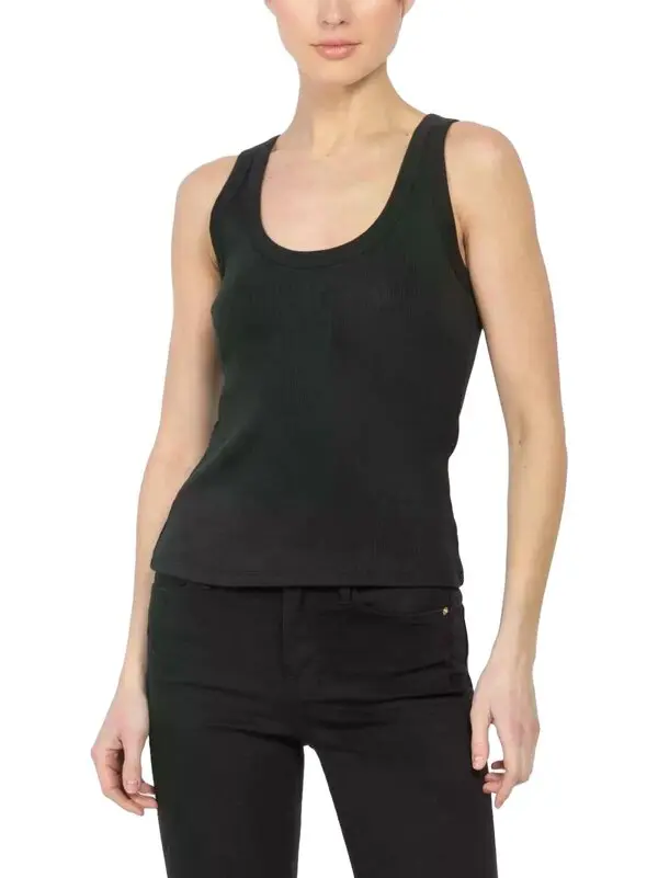 Veronica Beard Birke Ribbed Top - Black