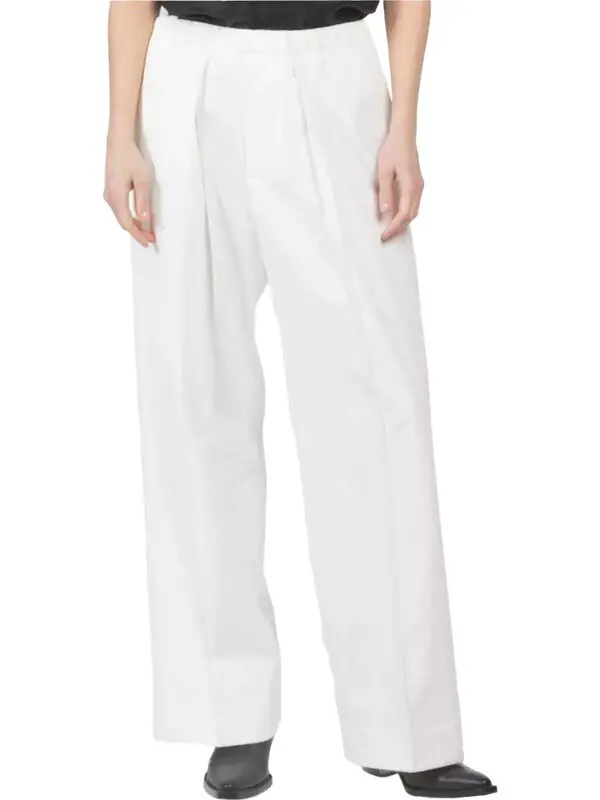 Plan C Pleated Palazzo Pants - White