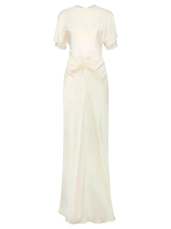 Victoria Beckham Gathered Maxi Dress - Neutrals