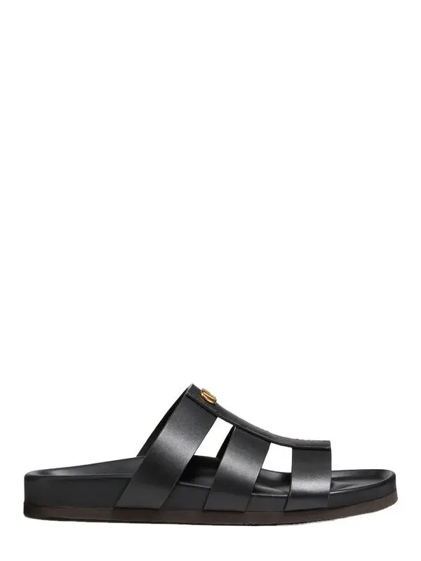 Valentino Garavani Studshield Slide Sandal - Black