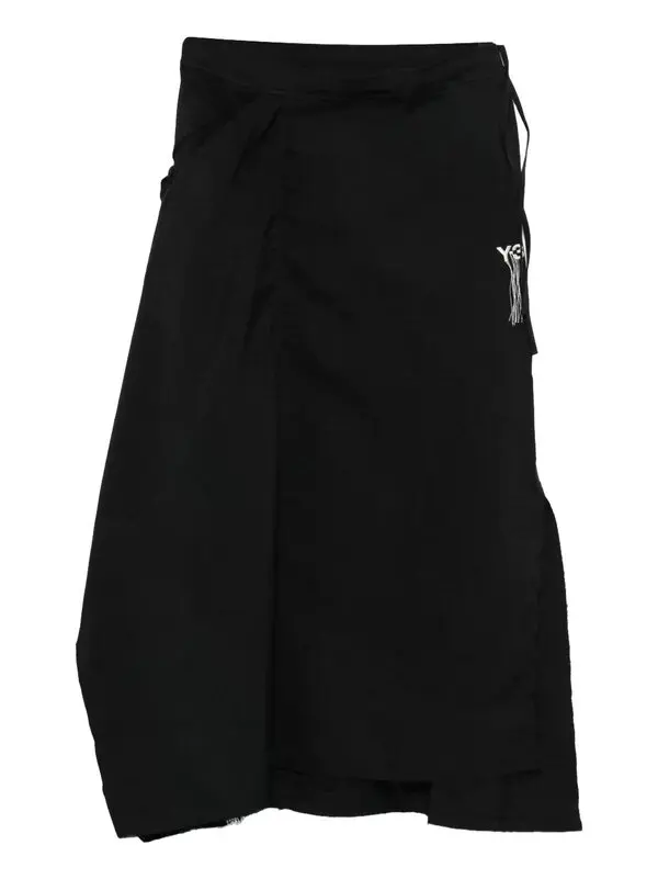 Y3 Logo-embroidered Midi Skirt - Black