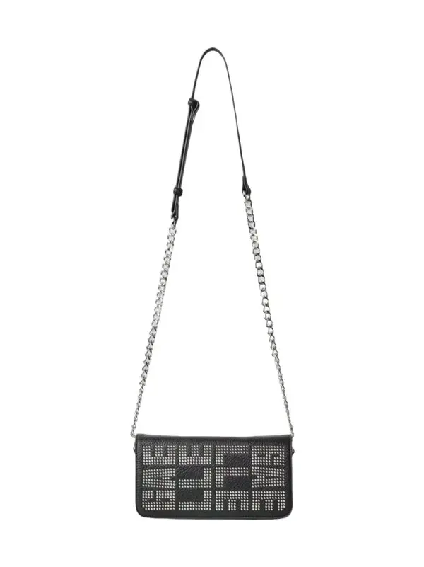 GAELLE Mini Studded Chain-strap Crossbody Bag - Black
