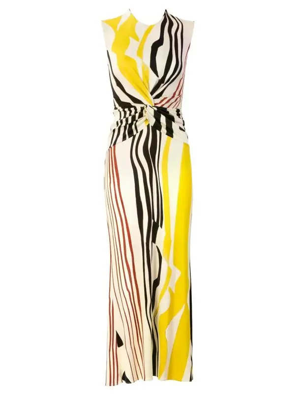 Silvia Tcherassi Luna Striped-detail Knotted Midi Dress - White