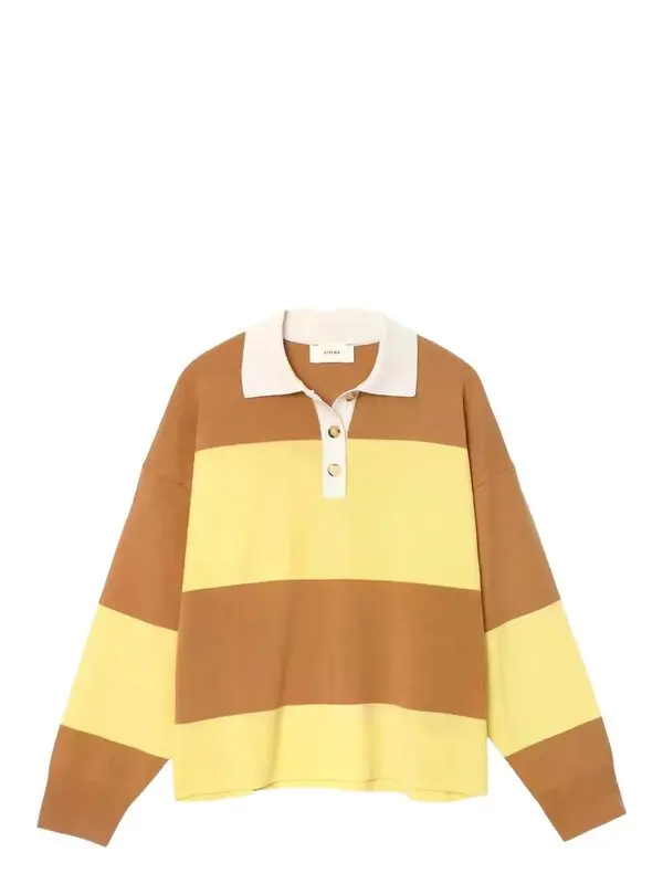 Xirena Striped Polo Shirt - Brown