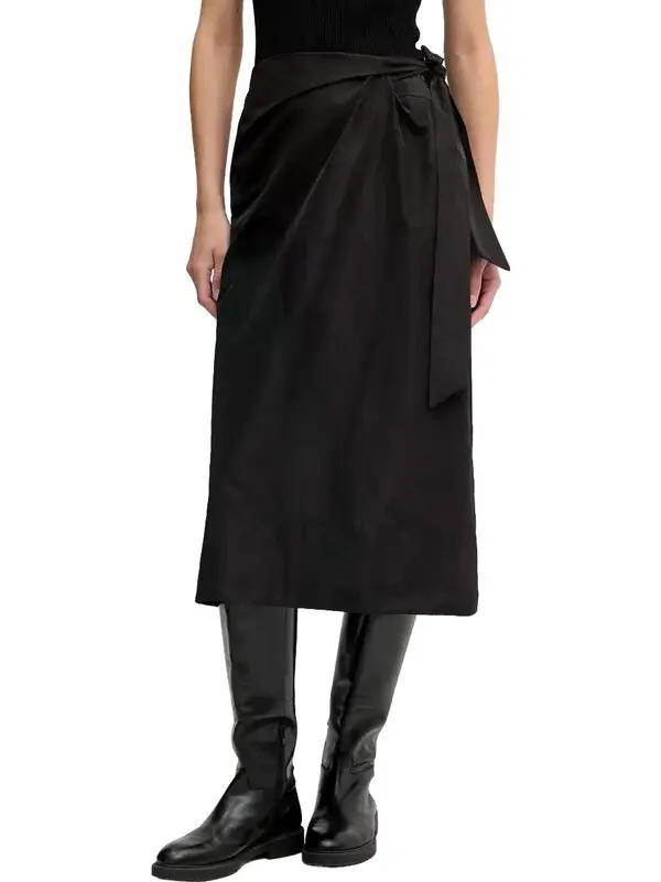 SANDRO FERRONE Tie Wrap Midi Skirt - Black