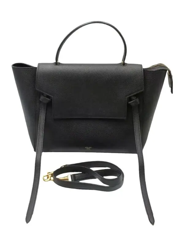 Celine Leather Shoulder Bag - Black