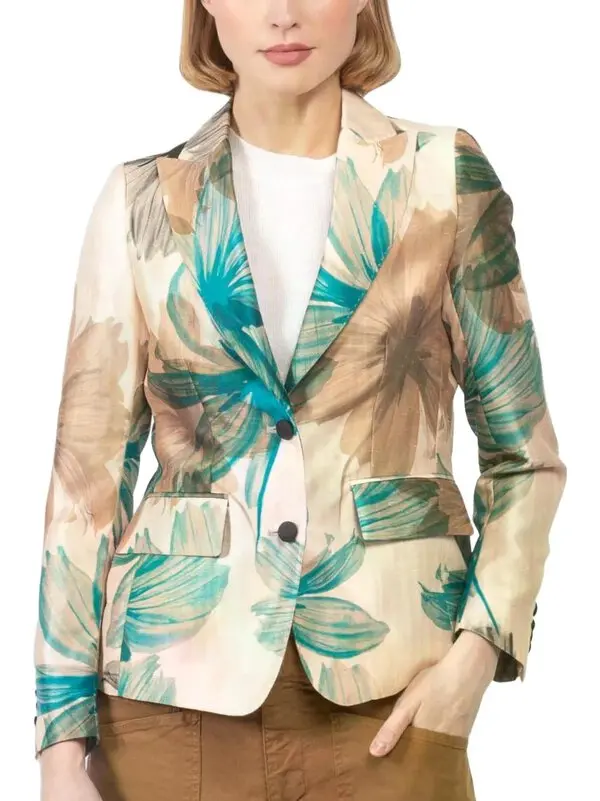 MAURIZIO MASSIMINO Giorgia Floral Blazer - Neutrals