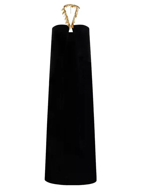 Roberto Cavalli Cut-out Velvet Maxi Dress - Black