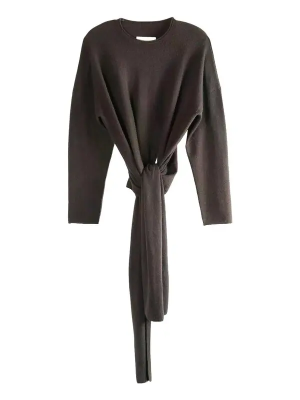UMA WANG Tie-detailed Sweater - Brown