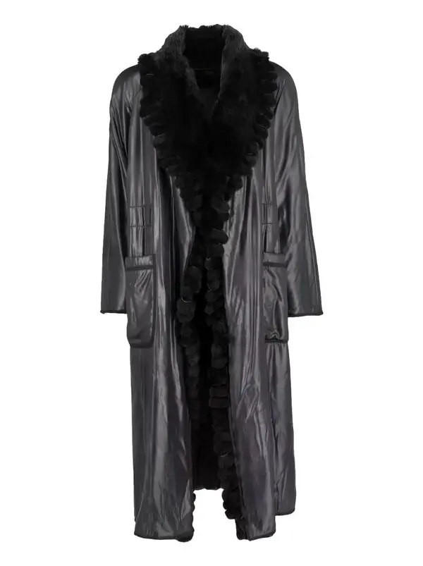 Fendi Fur-insert Long Coat - Black