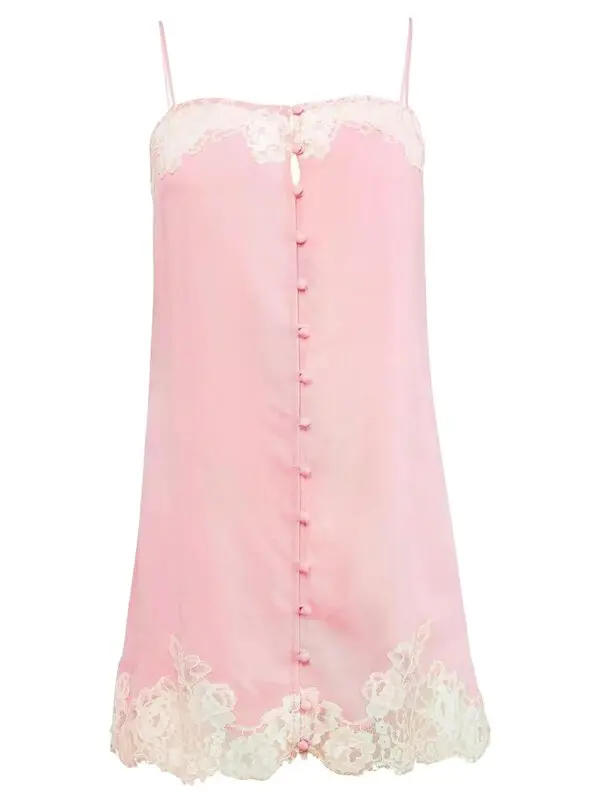 Fleur Du Mal Juliet Lace Mini Dress - Pink