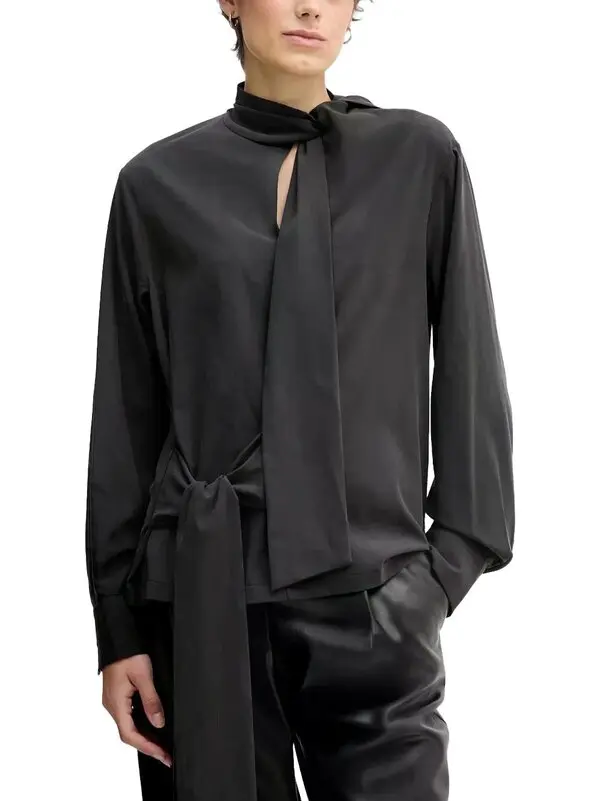SANDRO FERRONE Tie-neck Blouse - Black