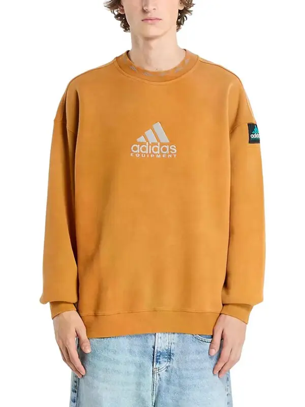 Adidas Equipment Reflective Embroidery Crew-neck Sweatshirt - Orange