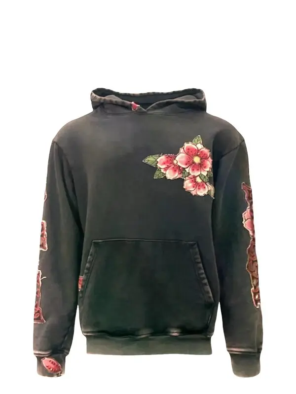 Cout De La Liberte Killian Floral-print Hoodie - Grey