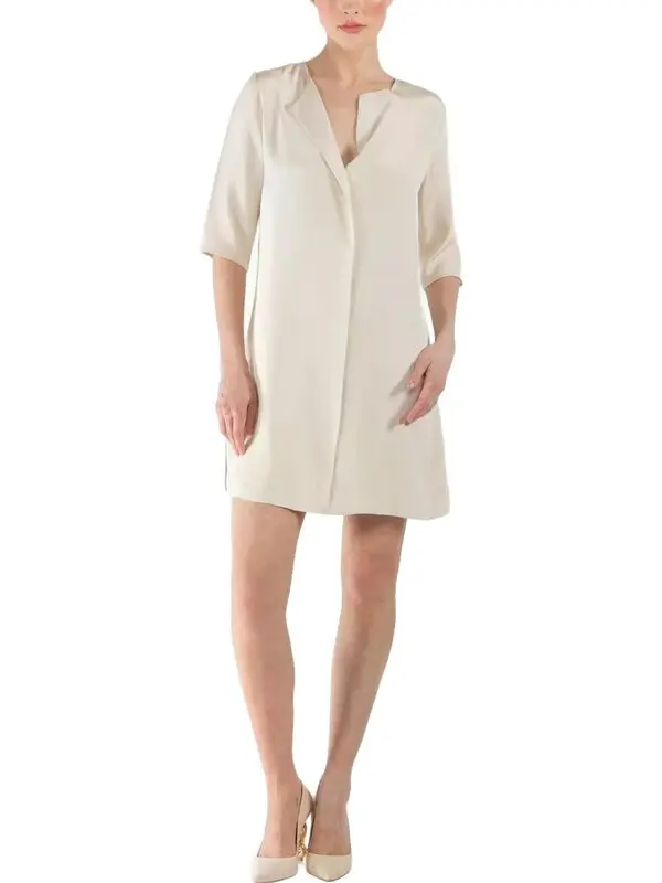 PETER COHEN Notch-neck Mini Dress - Neutrals