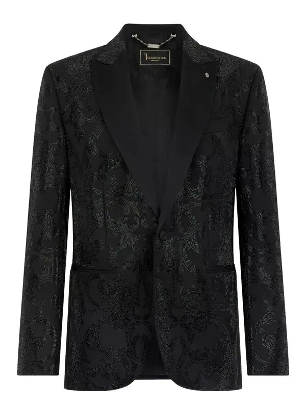BILLIONAIRE Brocade Strass Blazer - Black