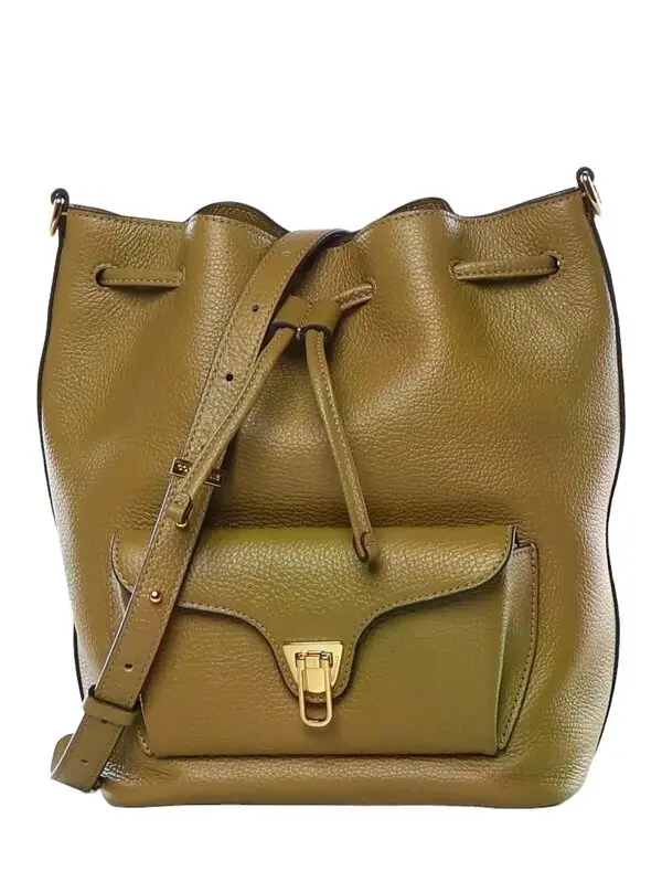 COCCINELLE Beat Generation Leather Bucket Bag With Drawstring - Green