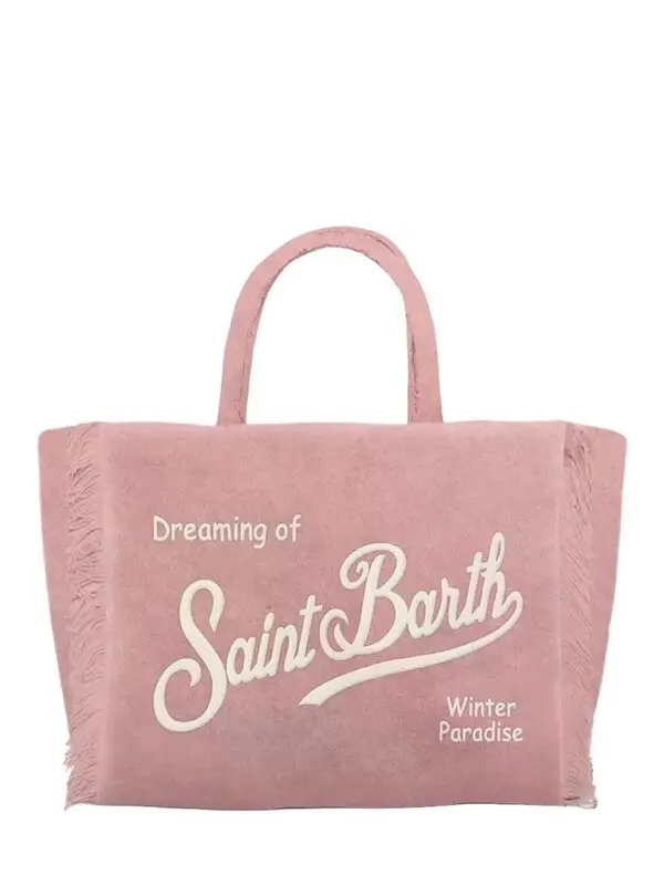MC2 SAINT BARTH Colette Velvet Tote Bag - Pink