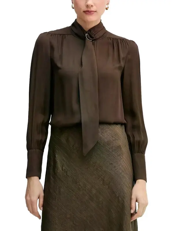 PEDRO DEL HIERRO Tie-neck Blouse - Brown