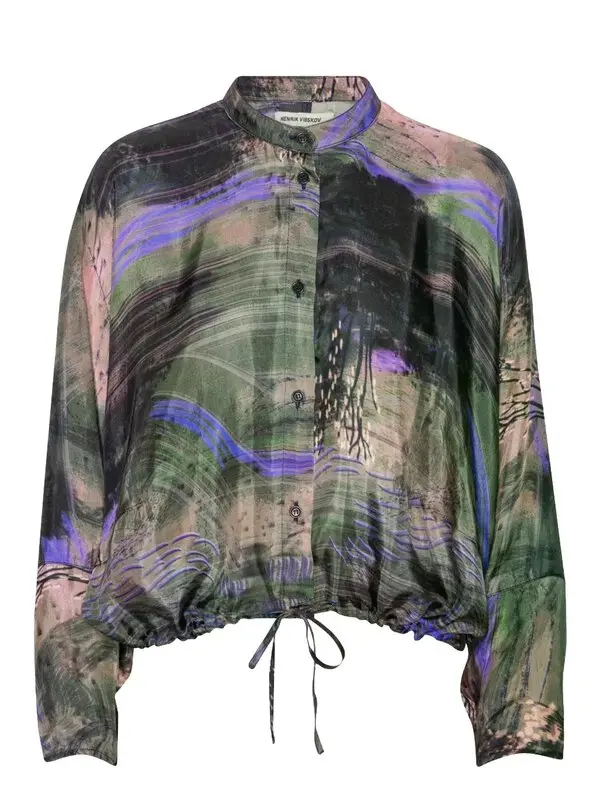 Henrik Vibskov Patterned Blouse With Drawstring - Green