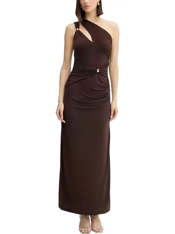 Herve Leger Aurora Cut-out Ring-detail Maxi Dress - Brown