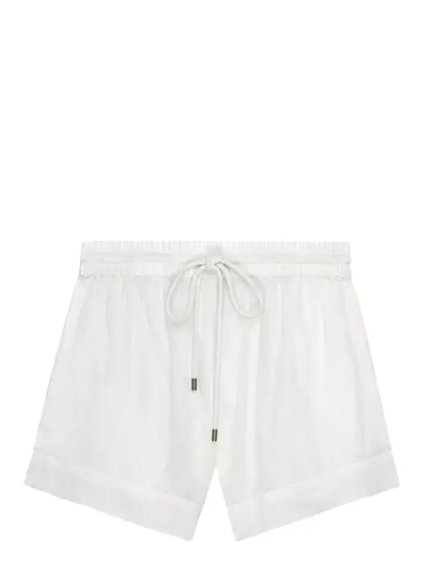 The Great. Delta Drawstring Elasticated Shorts - White