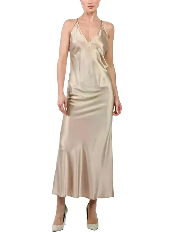 JACOB LEE V-neck Straps Midi Dress - Neutrals