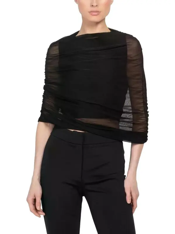 Brandon Maxwell Ruched Blouse - Black