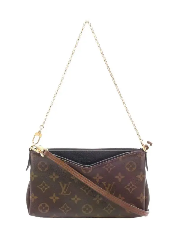 LOUIS VUITTON 2017 Monogram Pallas Clutch Satchel - Brown