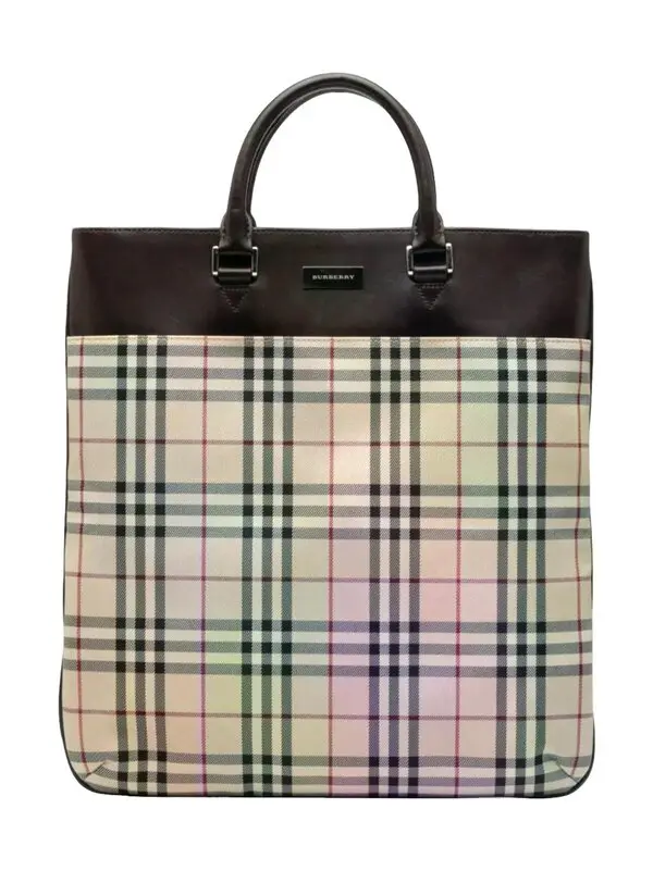 Burberry House Check Canvas Tote Bag - Brown