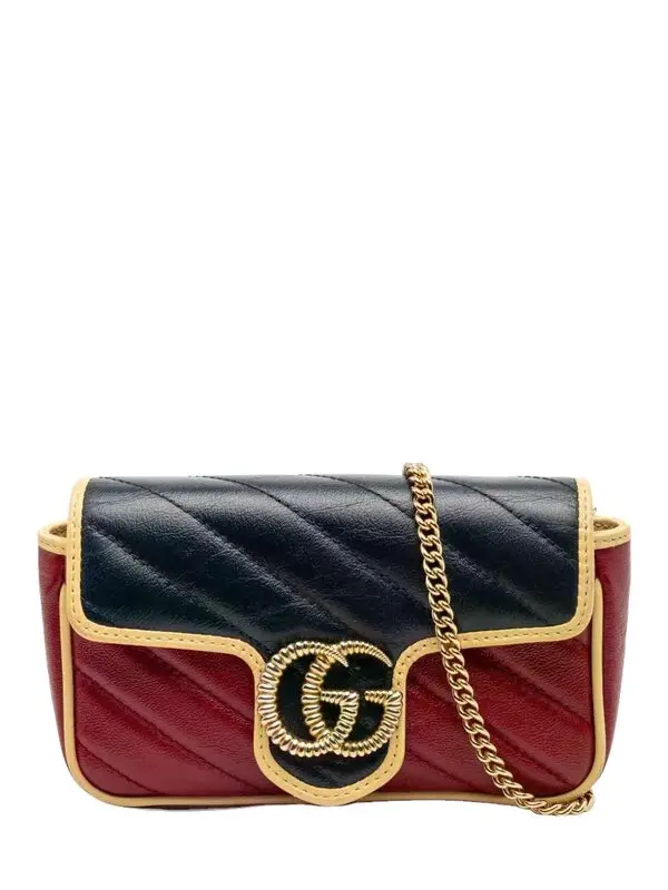 Gucci Gg Marmont Super Mini Tricolor Crossbody Bag - Multicolour