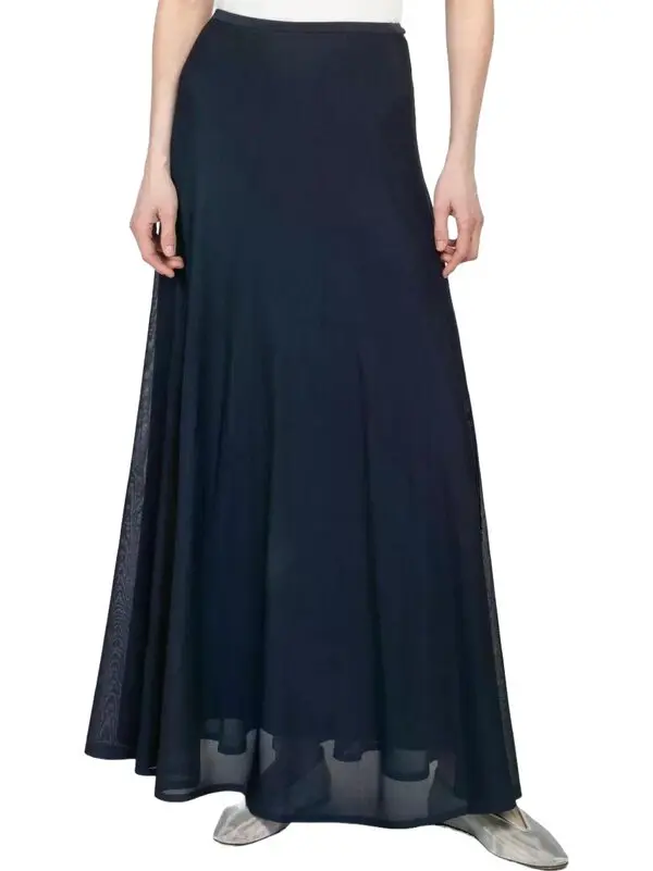 Brandon Maxwell Mesh Maxi Skirt - Blue