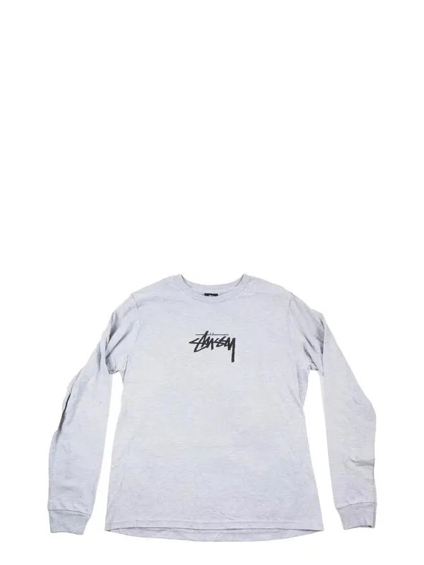 StÜssy Logo Longsleeve Top - Grey