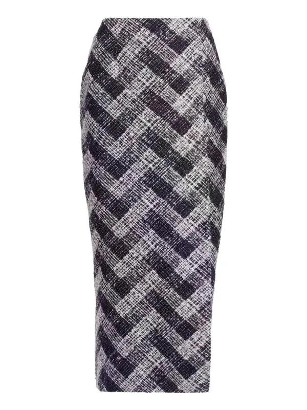 Elie Saab Chevron Midi Skirt - Black