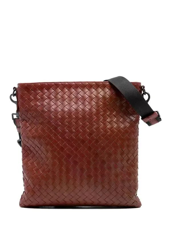 Bottega Veneta Nappa Intrecciato Crossbody Bag - Red