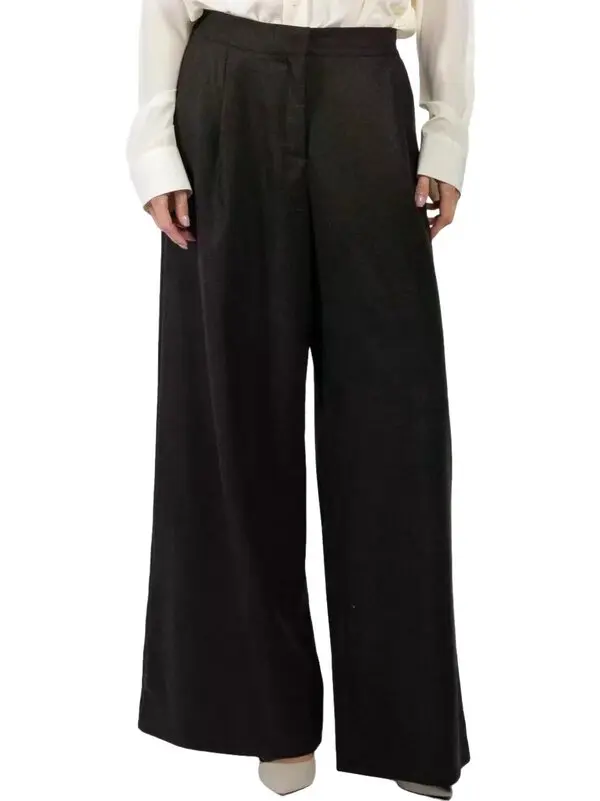 Dusan Pleated Palazzo Pants - Brown