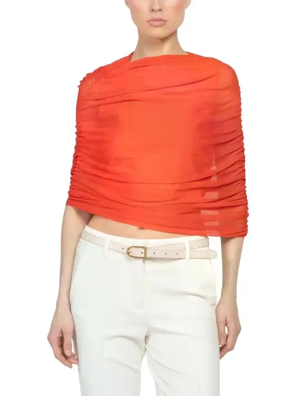 Brandon Maxwell Ruched Detail Top - Orange