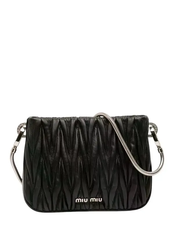 Miu Miu 2010-2025 Nappa Matelasse Shoulder Bag - Black