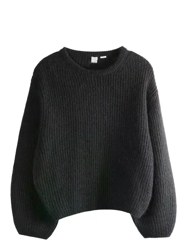 TOTEME Ribbed Knit Sweater - Black