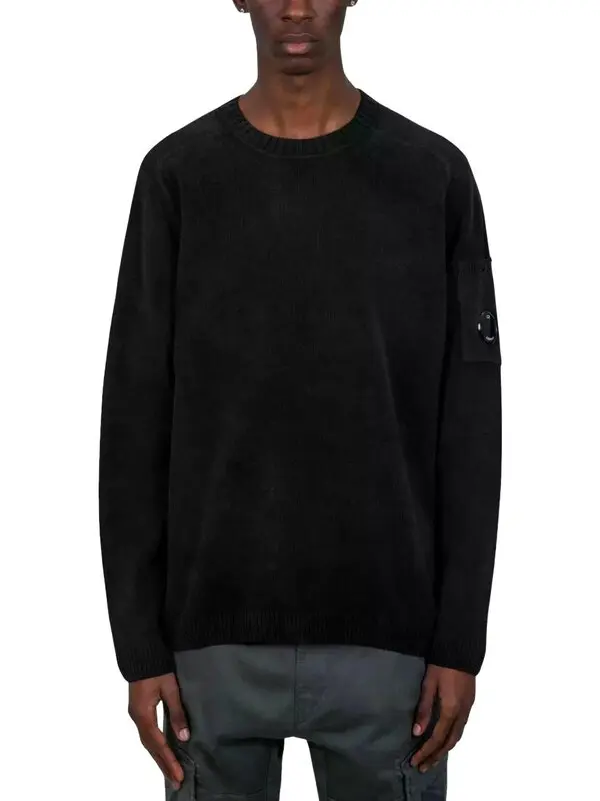 C.P. COMPANY Crew-neck Sweatshirt With Logo Patch - Black