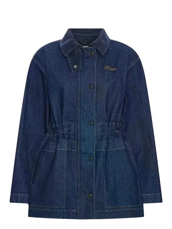 Remain Birger Christensen Woven Jacket With Corduroy Collar - Blue